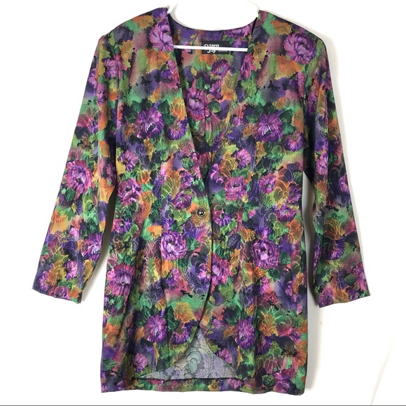 Vintage | Jackets & Coats | Vintage Dawn Joy Floral Blazer | Poshmark